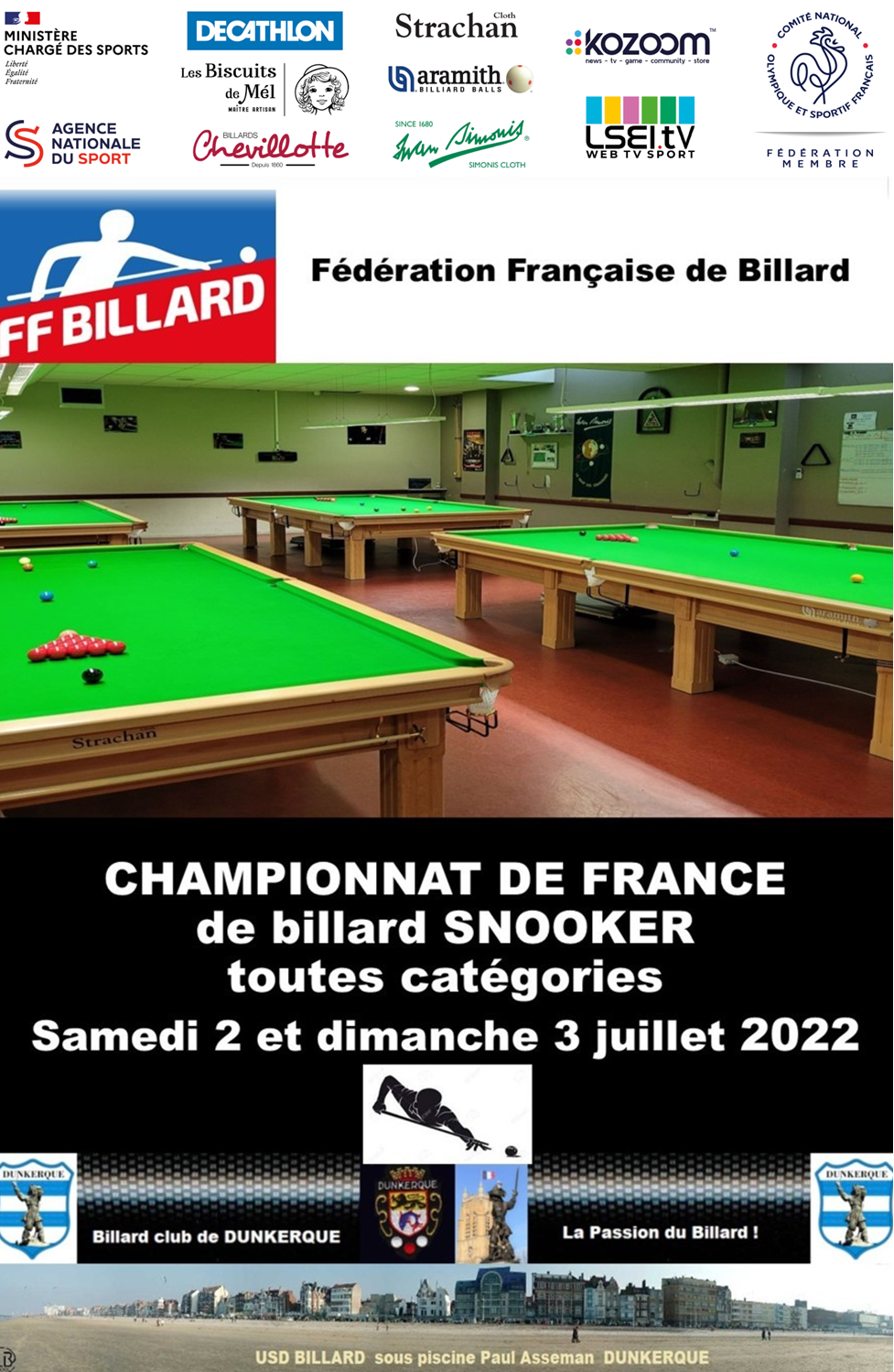 Diffusion Live des Championnats de France de Snooker à Dunkerque ...